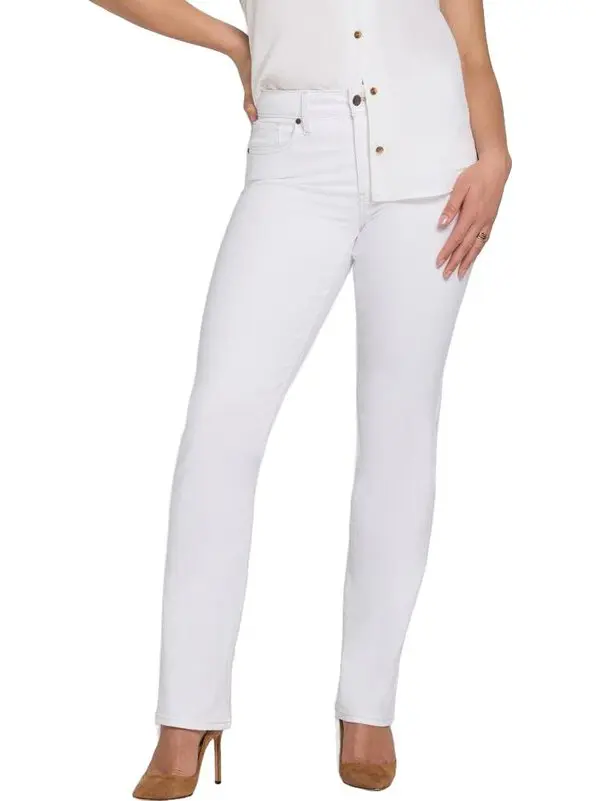 NYDJ Marilyn Straight Leg Jeans - Optic White
