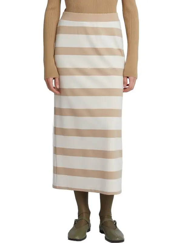 MM BY MAX MARA Striped Knit Maxi Skirt - Ivory