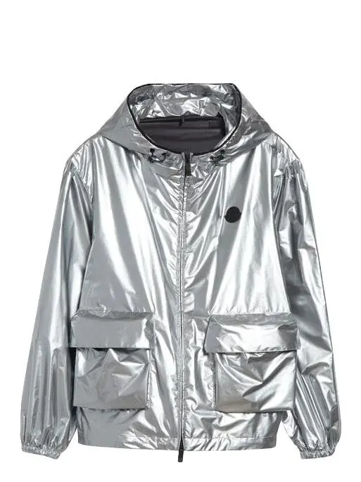 Moncler Ylang Metallic Bomber Jacket - Metallic Silver