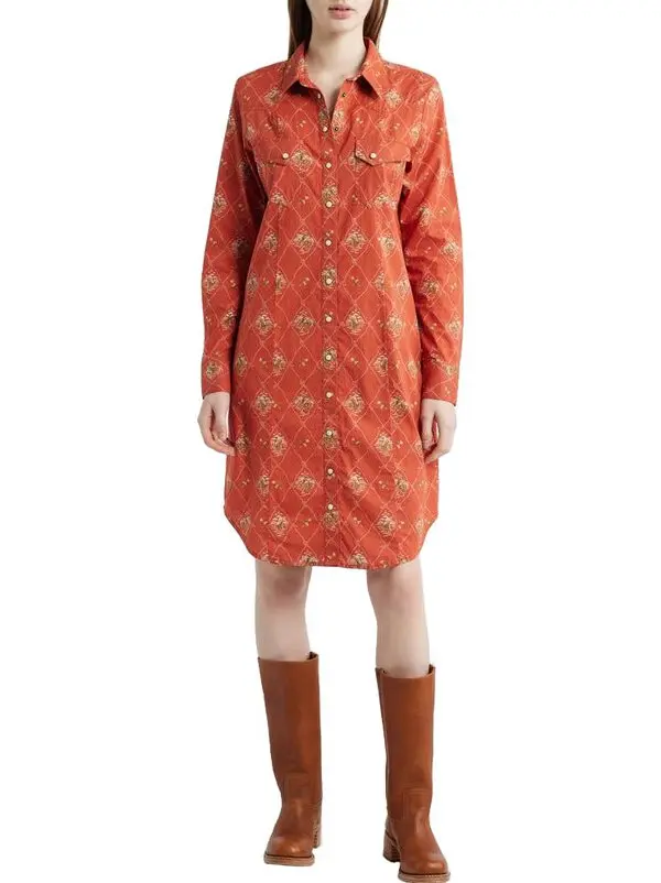 Pendleton Gambler Print Shirtdress - Adobe Lattice