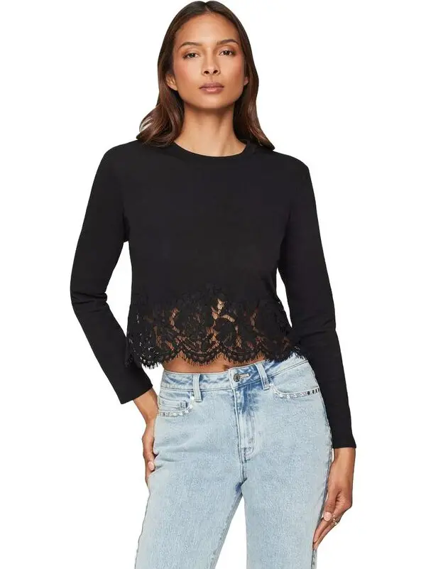 Generation Love Tabitha Lace Combo Top - Black