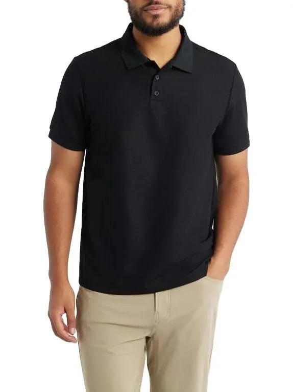 Zella Textured Performance Polo - Black