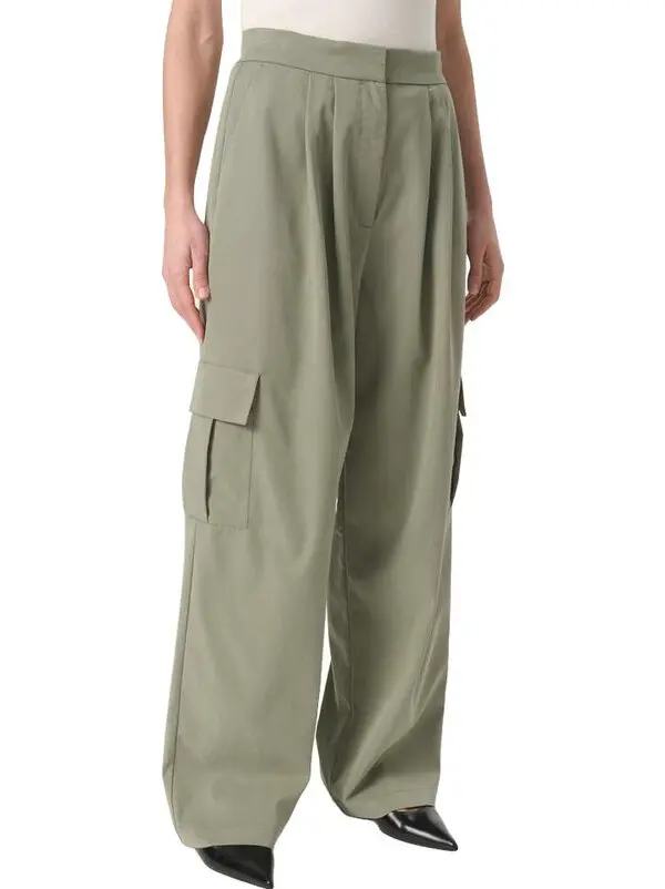 SOAKED IN LUXURY High Waist Cargo Trousers - Shadow