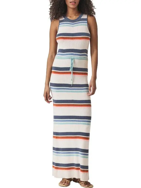 Splendid Polly Stripe Sleeveless Maxi Sweater Dress - Moonstone Multi Stripe