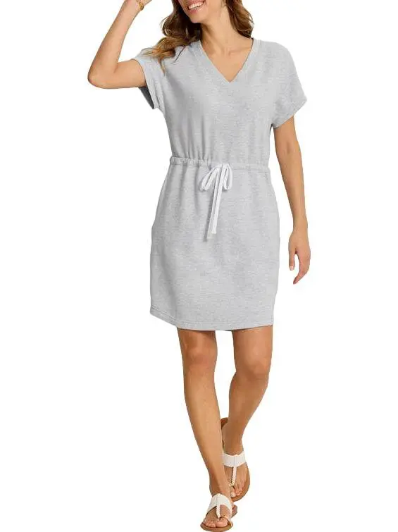 Tommy Bahama Cotton-fleece V-neck Dress - Summer Grey Heather