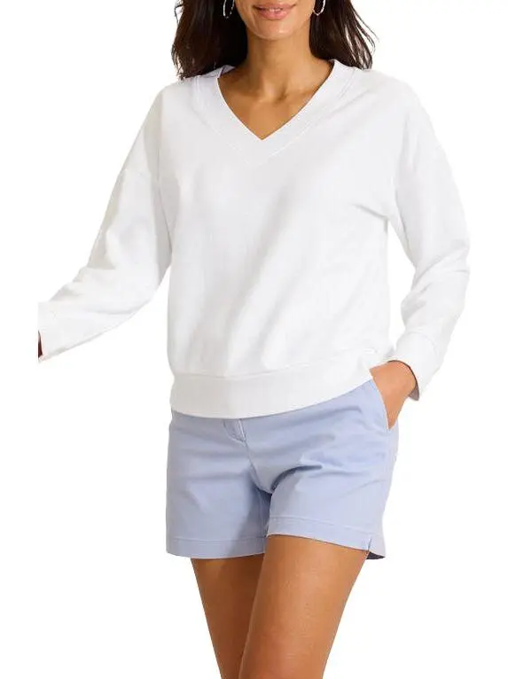 Tommy Bahama Marina Del Mar Cotton V-neck Sweatshirt - White