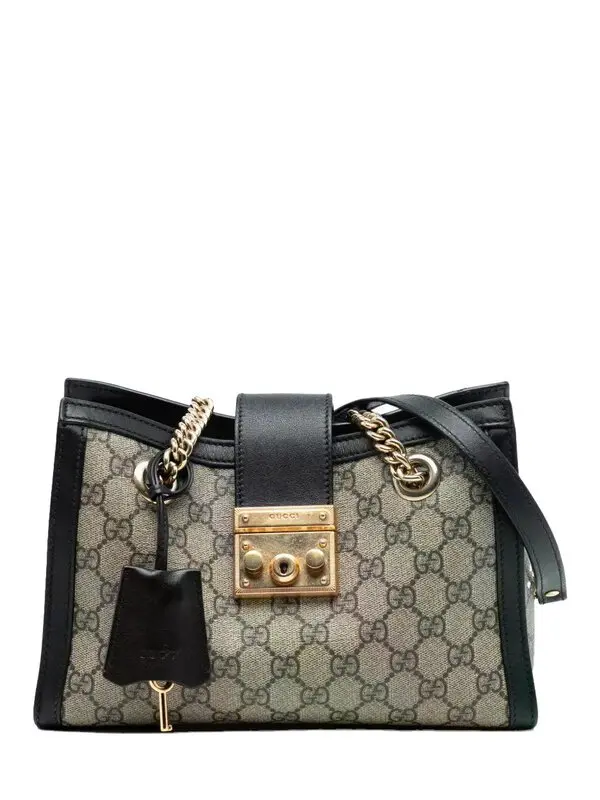 Gucci Gg Supreme Padlock Tote Bag - Brown
