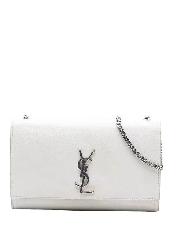 Saint Laurent 2017 Medium Monogram Kate Crossbody Bag - White