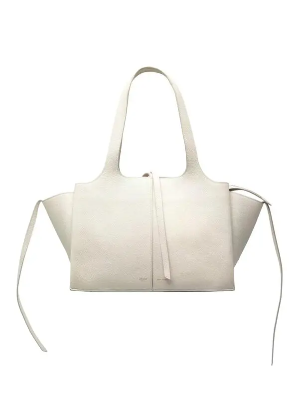 Celine 2017 Small Leather Trifold Tote Bag - White