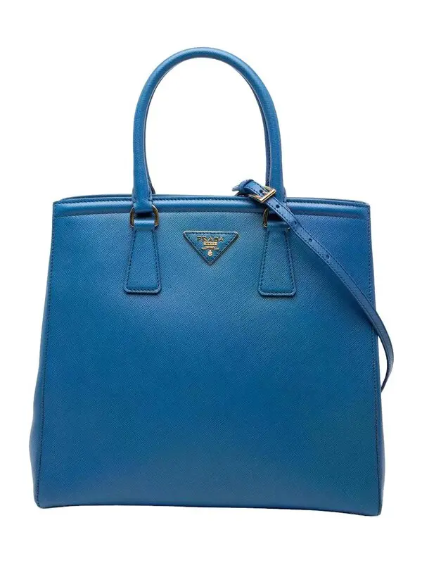 Prada Saffiano Lux Parabole Satchel - Blue