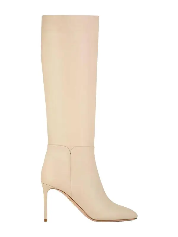 AQUAZZURA Almond Toe Knee-high Stiletto Boots - Neutrals