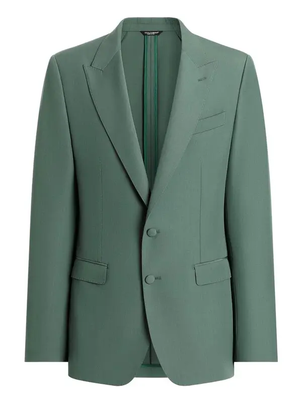 Dolce & Gabbana Single-breasted Wool Poplin Jacket - Green