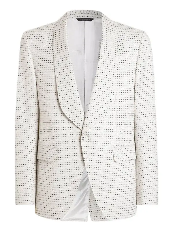 Dolce & Gabbana Single-breasted Jacket In Silk Wool - Multicolor
