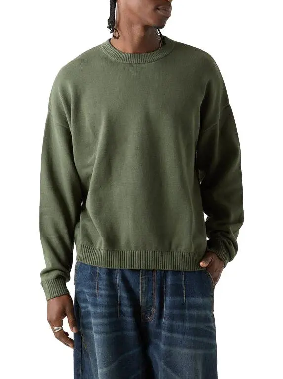 GUESS ORIGINALS Crewneck Jacquard Sweater - Green