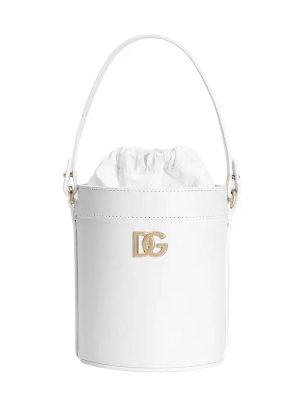 Dolce & Gabbana Nappa Calfskin Bucket Bag - White