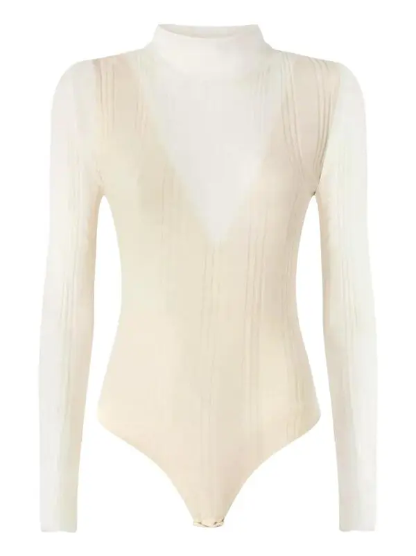 Pinko Semi-sheer Long Sleeve Body - White