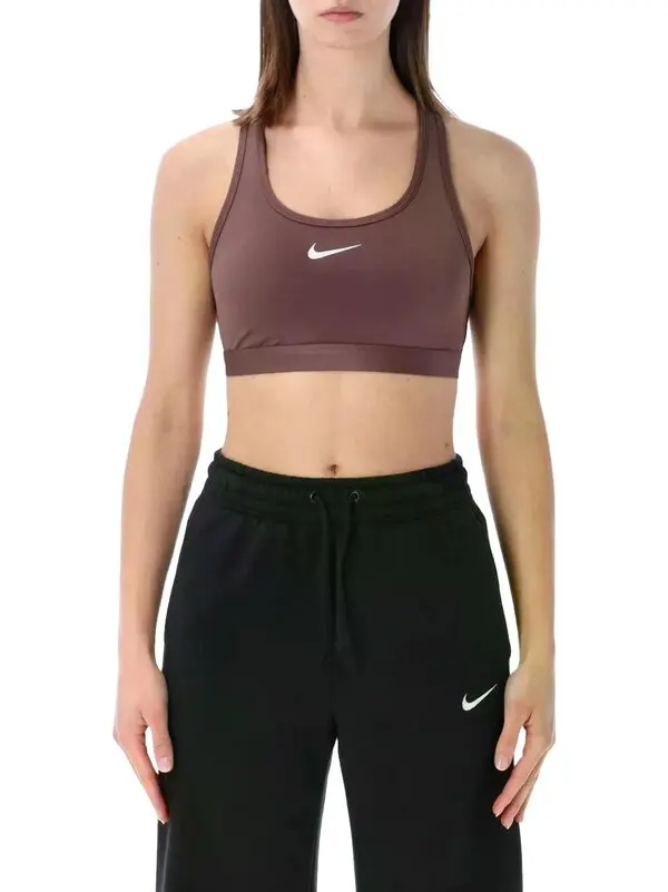 Nike Logo Detail Sports Bra - Brown