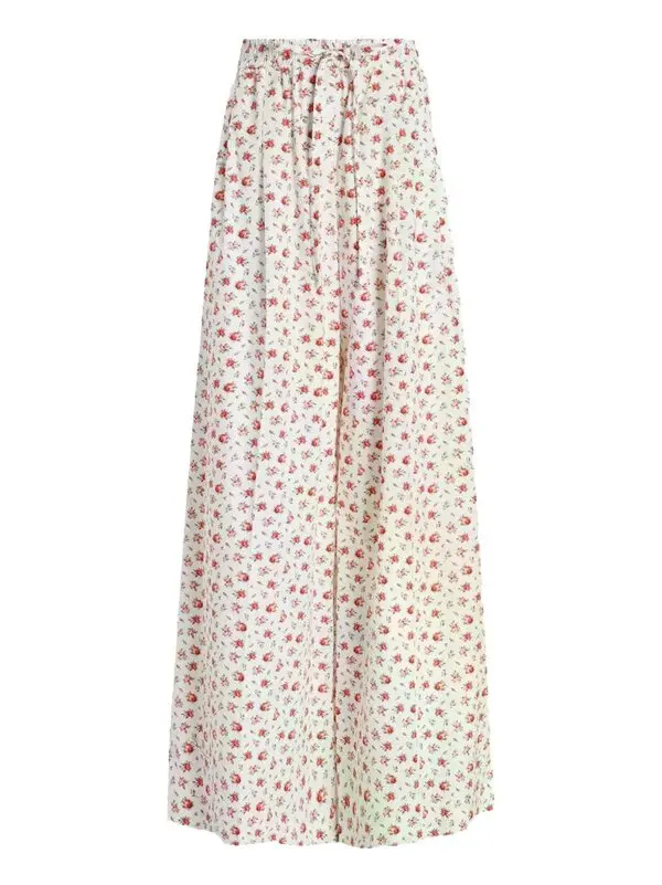 Dolce & Gabbana Floral-print Drawstring Trousers - White
