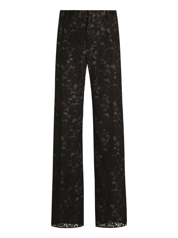 Dolce & Gabbana Lace Trousers Lined With Silk - Multicolor