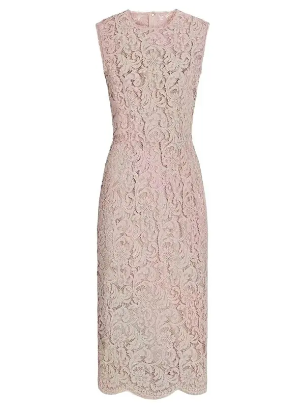 Dolce & Gabbana Cordonetto Lace Midi Dress - Pink