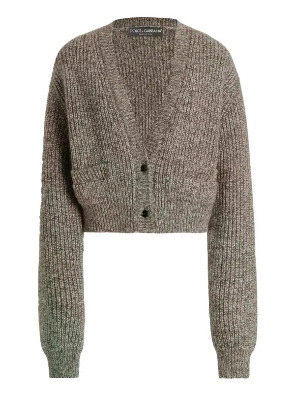 Dolce & Gabbana Chunky-knit Cropped Cardigan - Brown