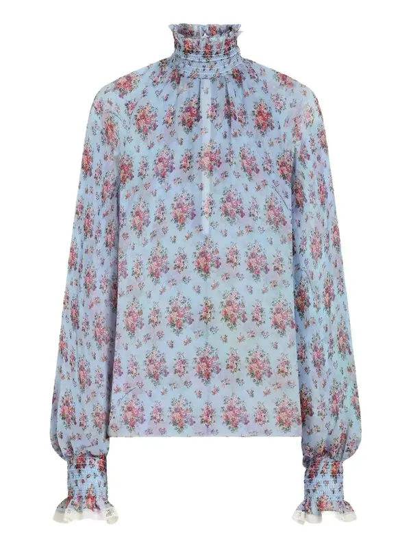 Dolce & Gabbana Floral Print Blouse - Blue