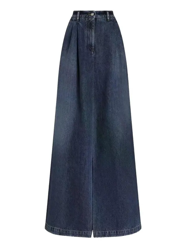 Dolce & Gabbana Pleated Maxi Skirt With Slit - Blue