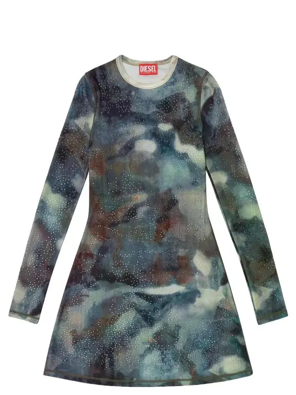 DIESEL® Abstract-pattern Mini Dress - Blue