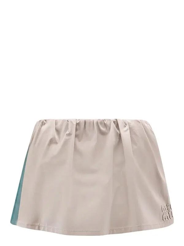 Miu Miu Mini Twill Skirt - Beige