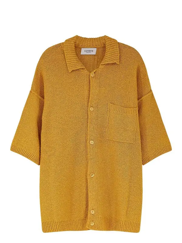 LANEUS Cotton, Cashmere And Silk Blend Shirt - Yellow