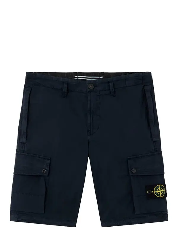 Stone Island Organic Cotton Cargo Shorts - Blue