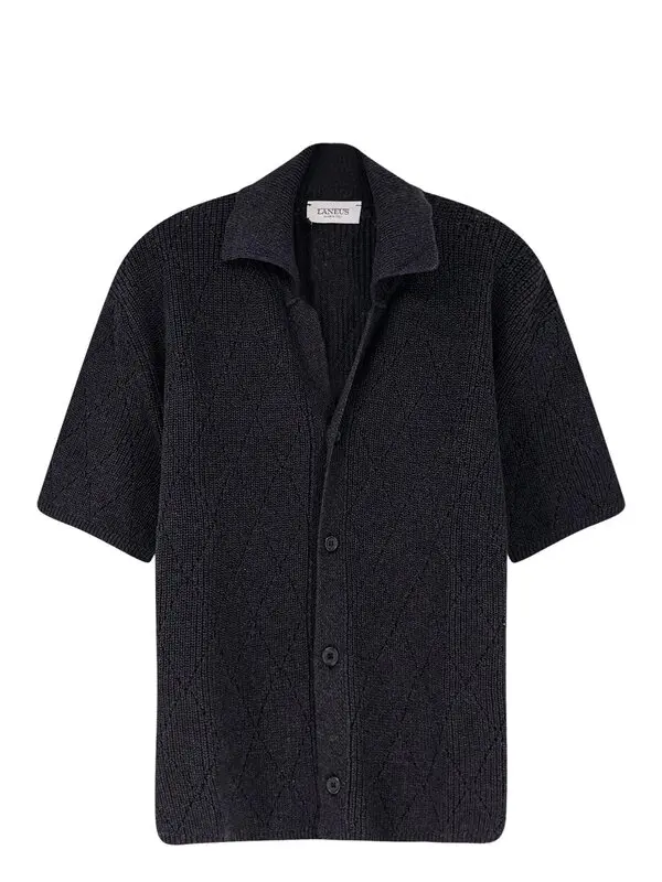 LANEUS Cotton Shirt - Black