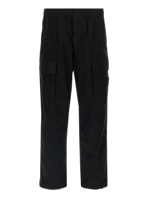 Stone Island Stretch Organic Cotton Trousers - Black