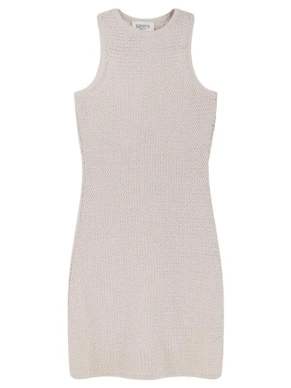 LANEUS Cotton Knitted Dress - Grey
