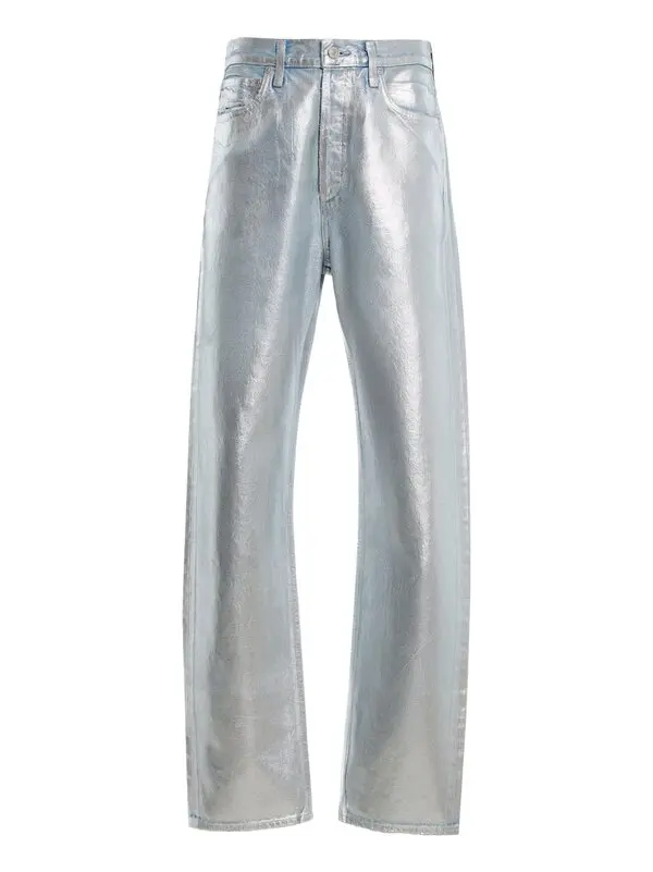 AGOLDE 90's Coated Mid-rise Loose-fit Jeans - Metallic