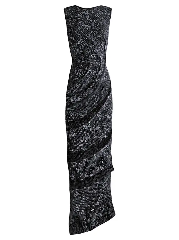 GEORGIA HARDINGE Spiral Lace Maxi Dress - Black