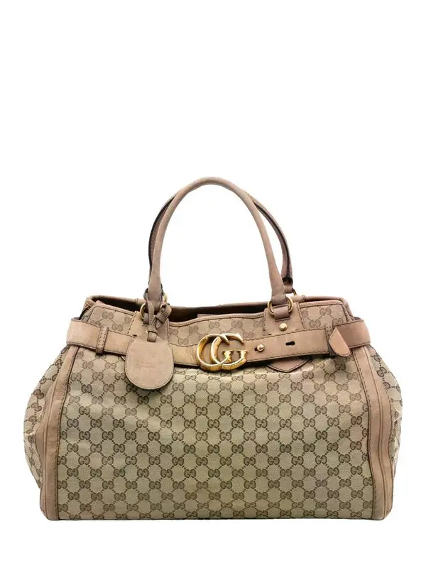 Gucci Gg Canvas Running Tote Bag - Brown