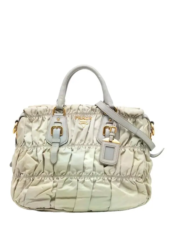Prada 2010-2025 Tessuto Gaufre Satchel - Brown