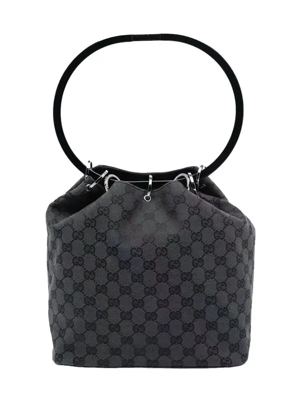 Gucci Gg Canvas Resin Hoop Handle Bag - Grey