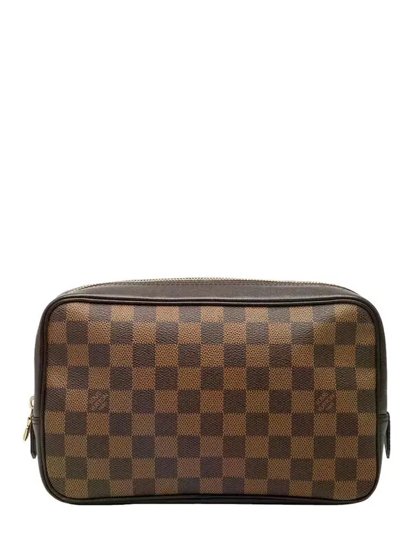 LOUIS VUITTON Damier Ebene Trousse Toilette 25 Clutch - Brown
