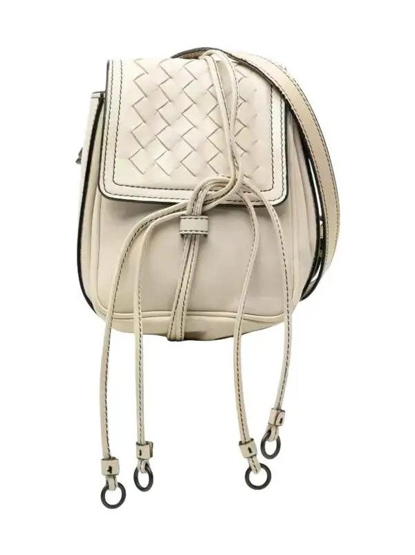 Bottega Veneta 2012-2026 Nappa Intrecciato Double Sided Flap Crossbody Bag - White