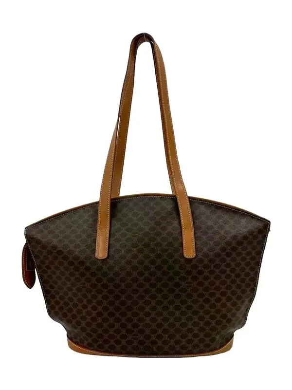 Celine 2006 Macadam Coated Canvas Tote Bag - Brown