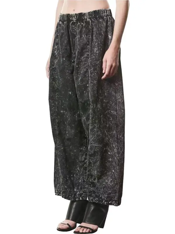 THOM KROM Marble-print Trousers - Black