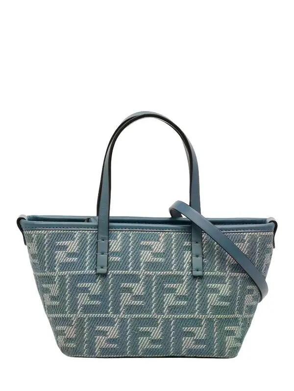 Fendi Mini Ff Jacquard Satchel - Blue