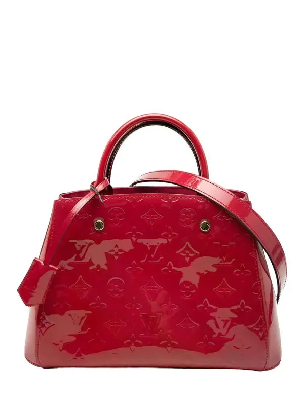 LOUIS VUITTON 2015 Monogram Vernis Montaigne Bb Satchel - Red