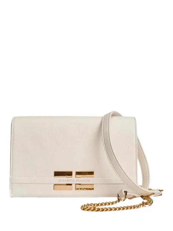 Elisabetta Franchi Plaque-detail Chain Clutch - Neutrals