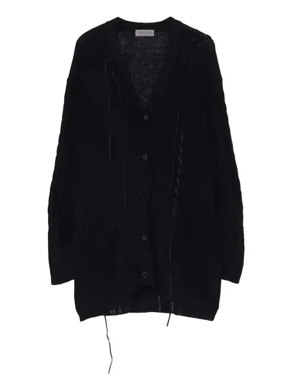 Yohji Yamamoto Open-knit Cardigan - Black