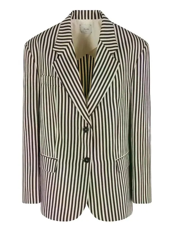 ALYSI Striped Blazer - White