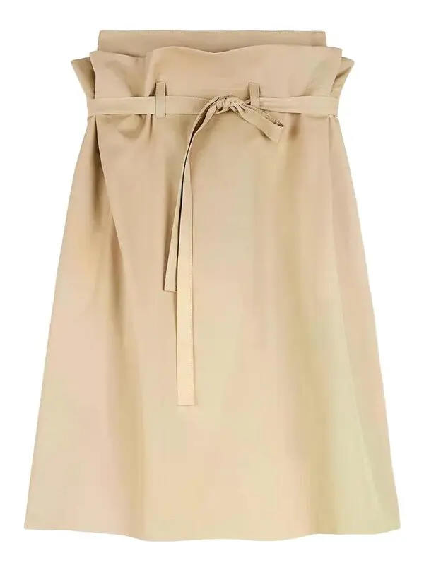 Ports 1961 Paperbag-waist A-line Midi Skirt - Neutrals