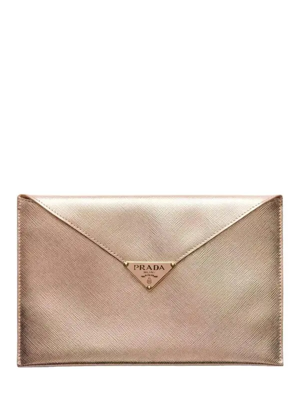 Prada Leather Envelope Clutch - Pink